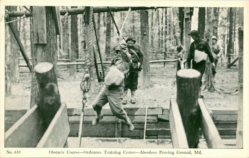 1940s Postcard WWII W R Thompson Aberdeen Proving Ground Obstacle ...