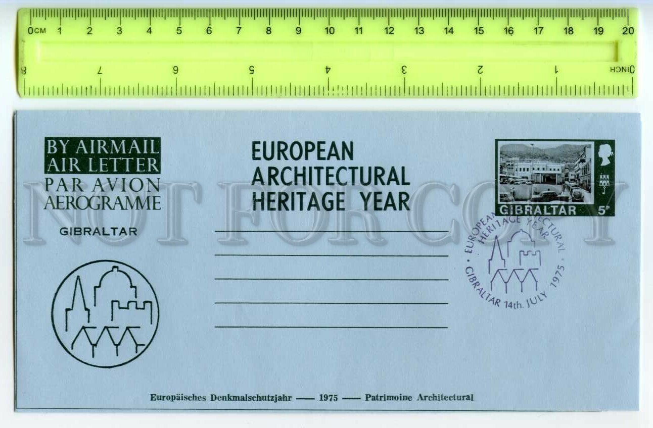 484471 Gibraltar 1975 European architectural heritage folding aerogramme | Europe - United ...