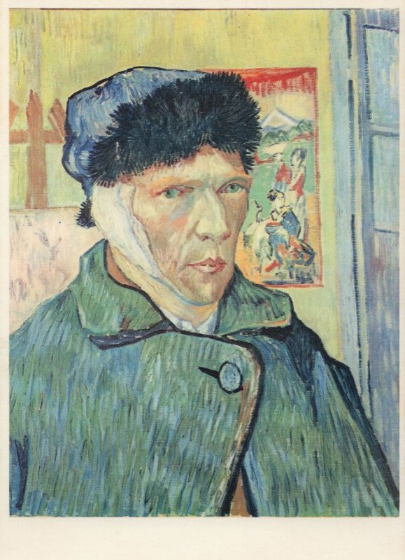 Van Gogh Portrait Of The Artist With Severed Ear Painting Postcard ...
