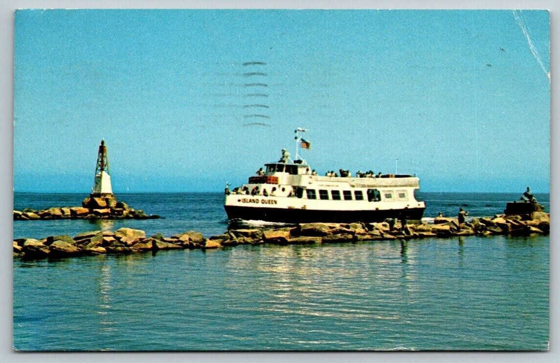 Island Queen Ferry Oak Bluffs Harbor Falmouth Cape Cod MA Postcard 1967 ...