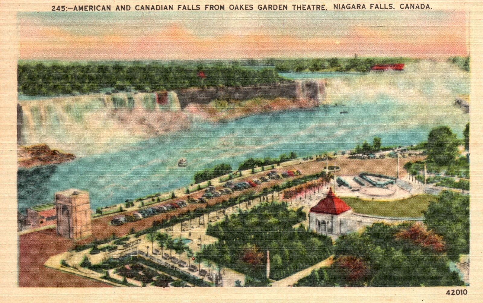 Vintage Postcard 1920's American & Canadian Falls Niagara Falls Canada ...