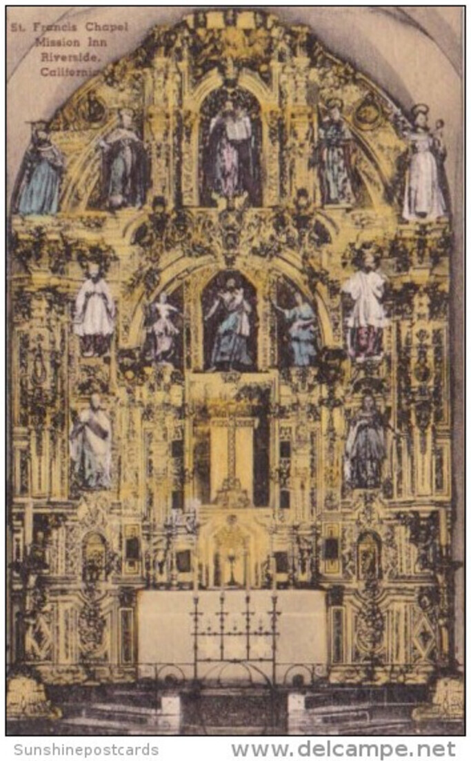California Riverside St Francis Chapel Mission Inn Handcolored ...