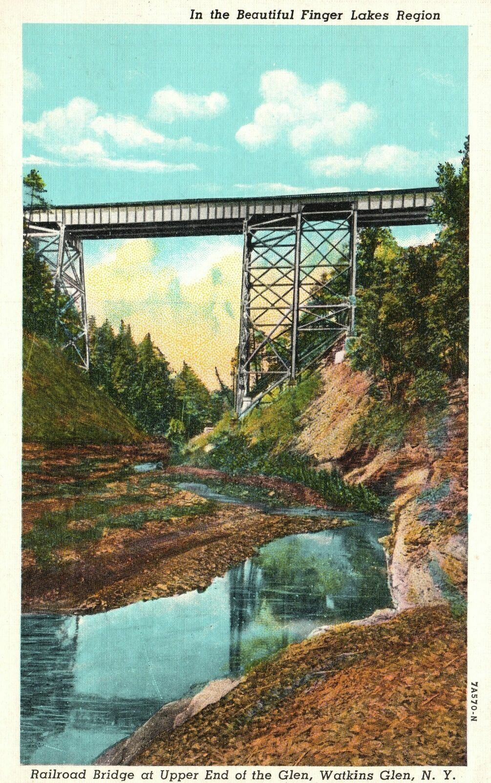 Vintage Postcard 1920's The Beautiful Finger Lakes Region Watkins Glen ...