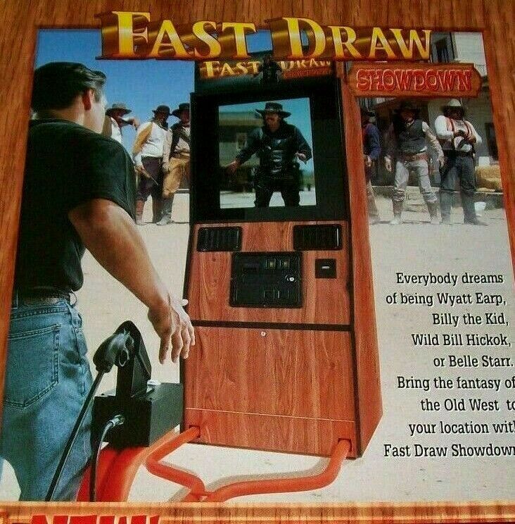 Fast Draw Showdown Arcade FLYER Original NOS Video Game Art American ...