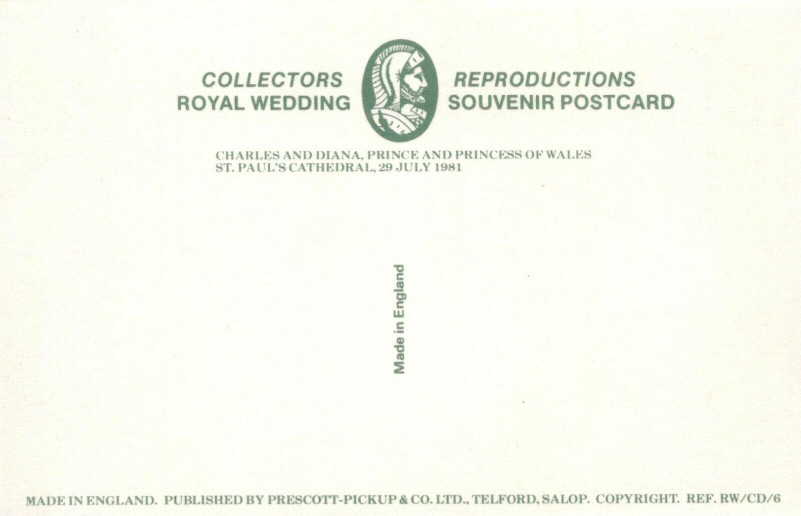 Royalty Postcard - Charles and Diana, Prince & Princess of Wales ...