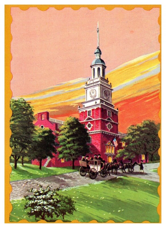 Independence Hall Declaration Of Independence Signed 1776 Unp Chrome ...