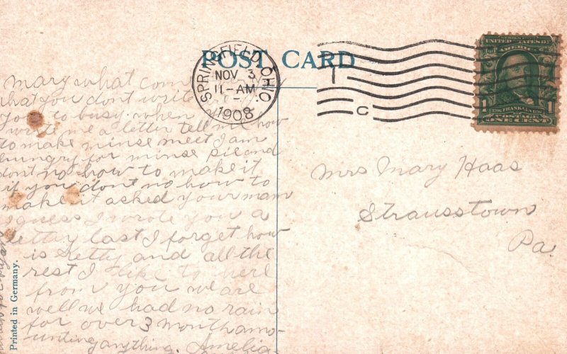 Vintage Postcard 1908 Courthouse Historic Building Landmark Springfield ...