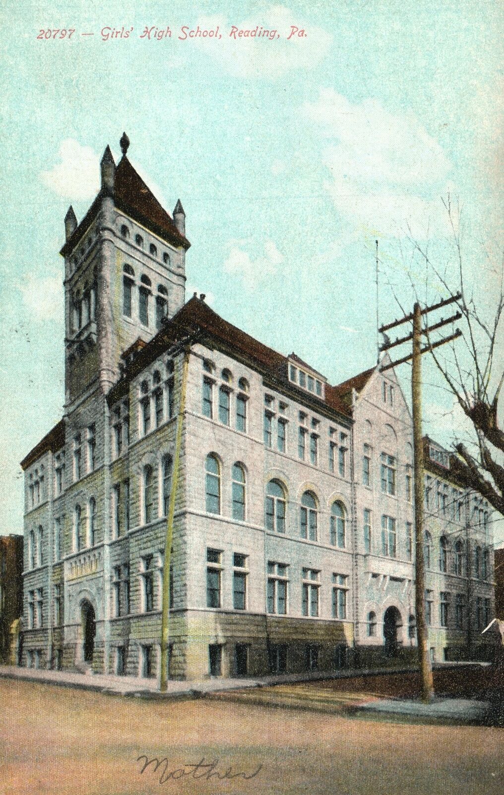 Vintage Postcard 1900's Girls High School Reading Pennsylvania PA ...