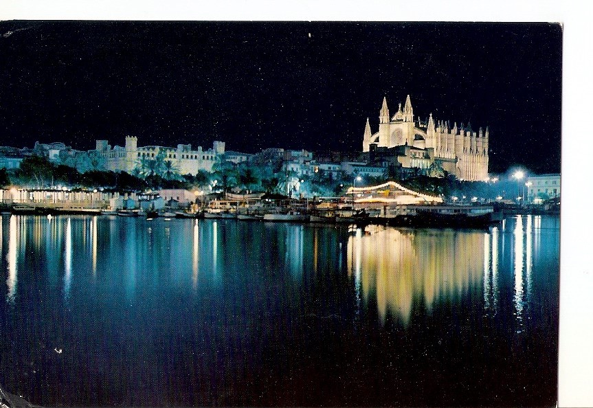 Postal 028156 : Mallorca, Palma. Catedral y vista parcial del a bahia ...