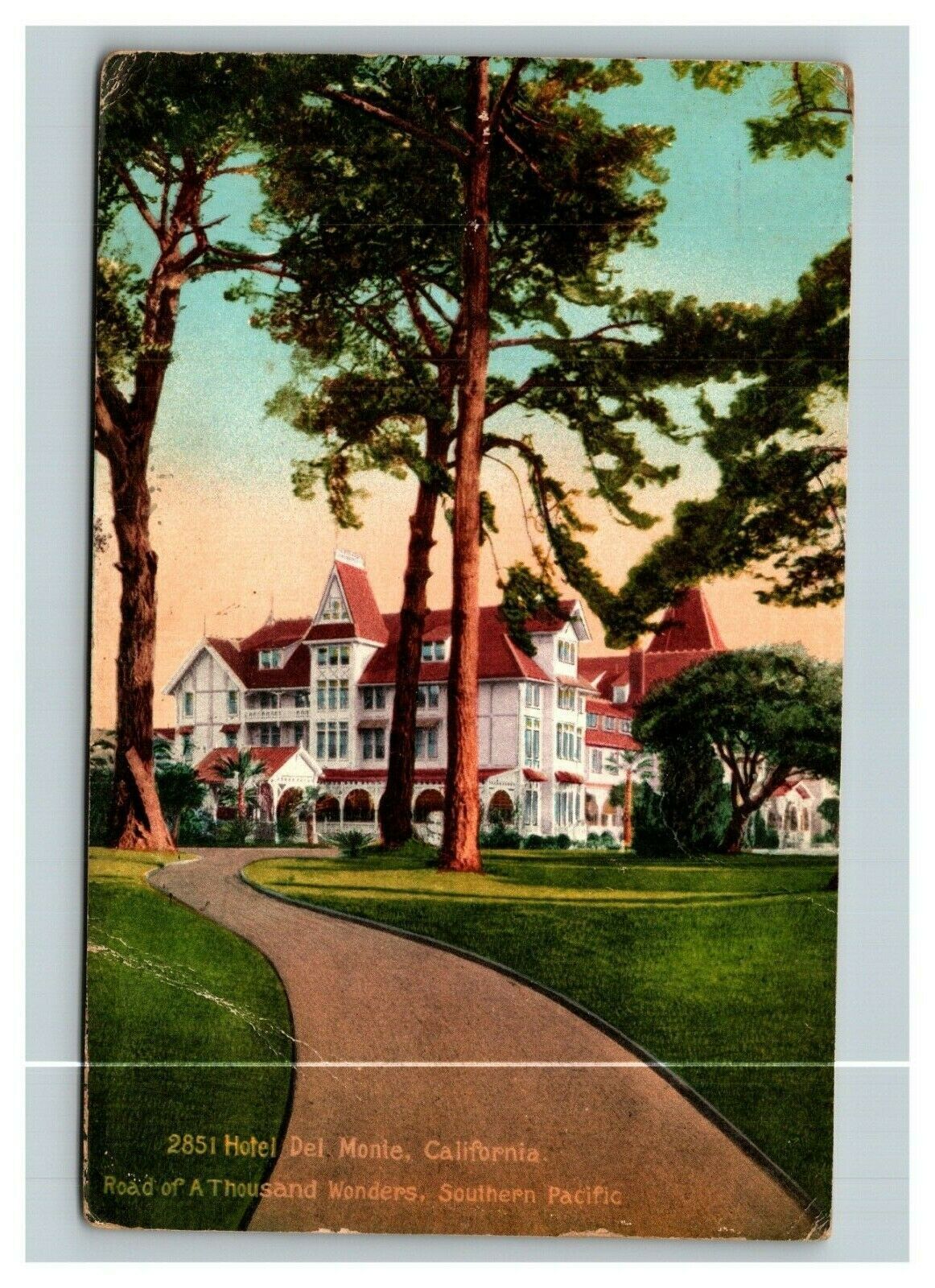 Vintage 1900's Southern Pacific Postcard Hotel Del Monte California ...