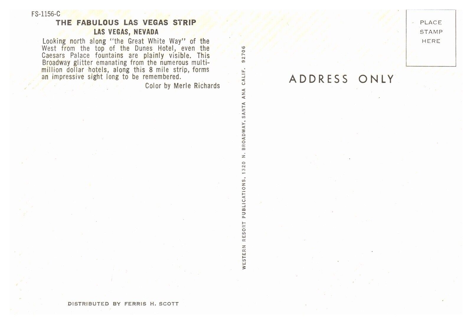 Las Vegas Strip Nevada Desert Great White Way Chrome Postcard UNP Dunes ...