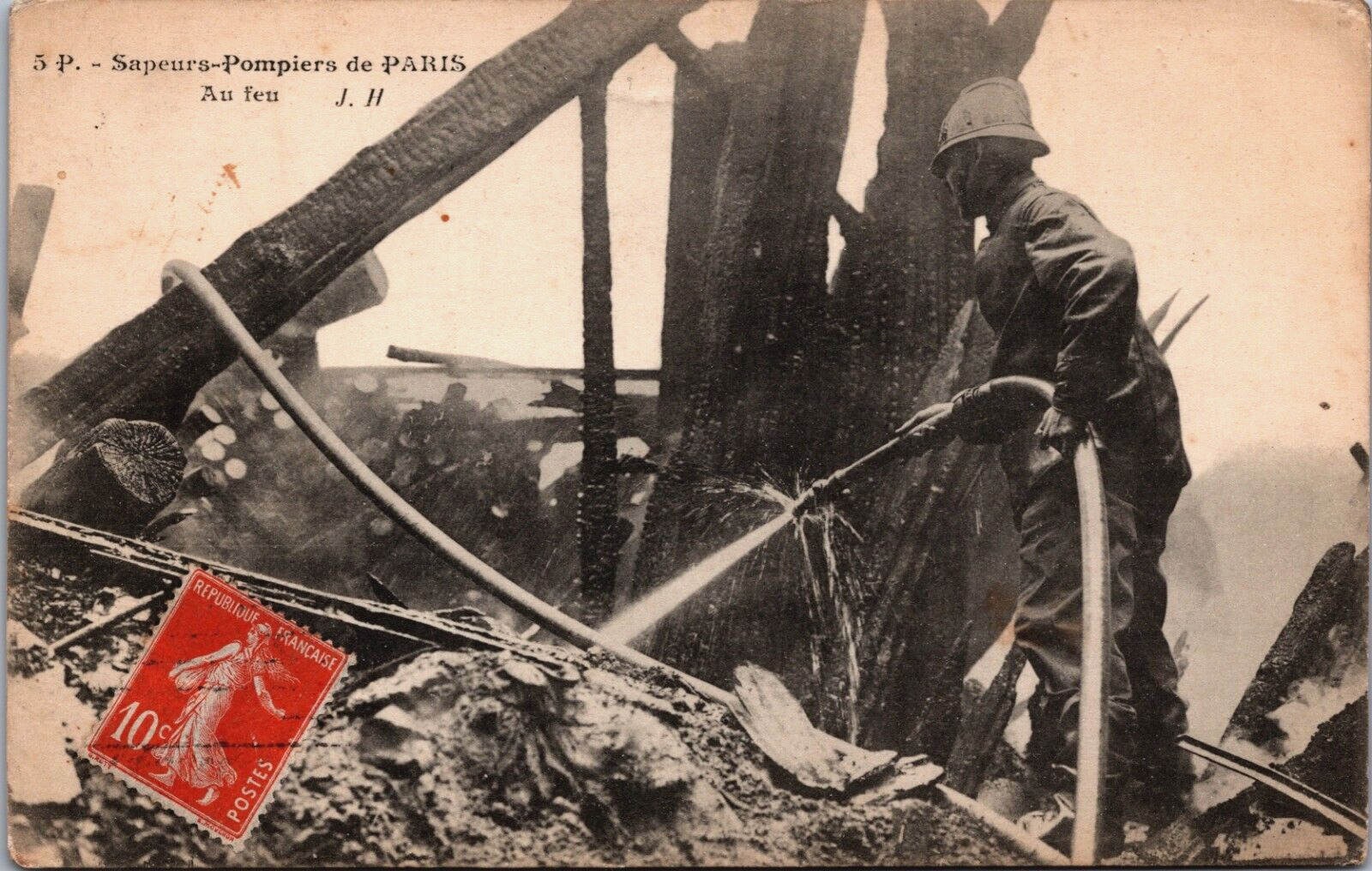 Sapeurs Pompiers de Paris Au Feu Firefighters Postcard C054 | Other ...