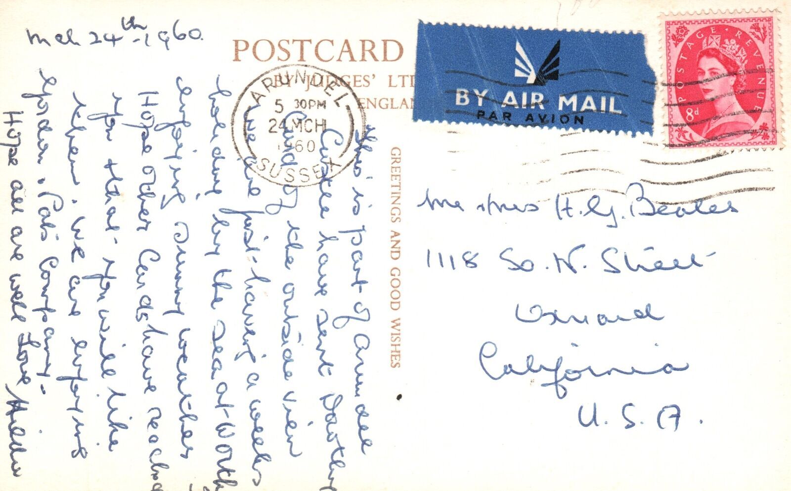 Vintage Postcard 1960 The Baron's Hall Arundel Castle West Sussex ...