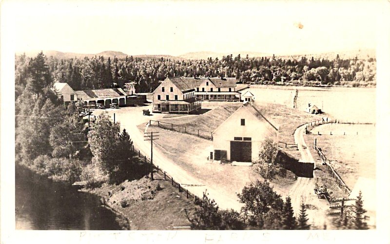 Pittston Farms ME Aerial View Buildings Lake View, Real Photo Postcard ...