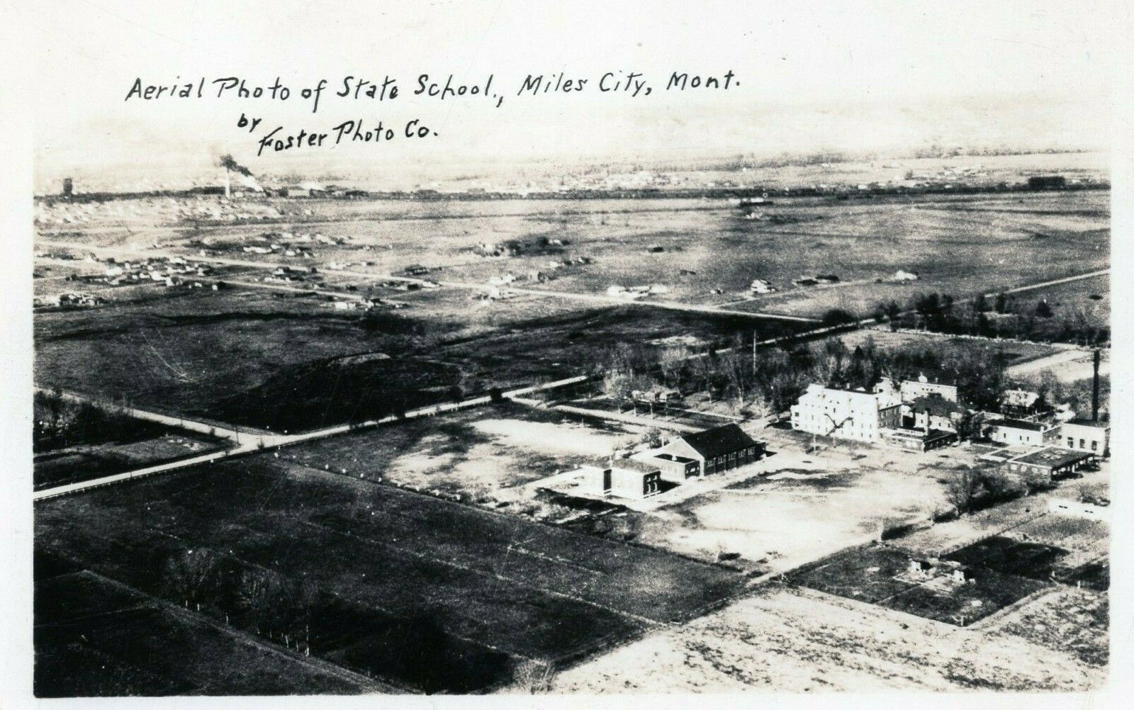Miles City MT Aerial Photo of State Reform School City Farms 1930 RPPC ...