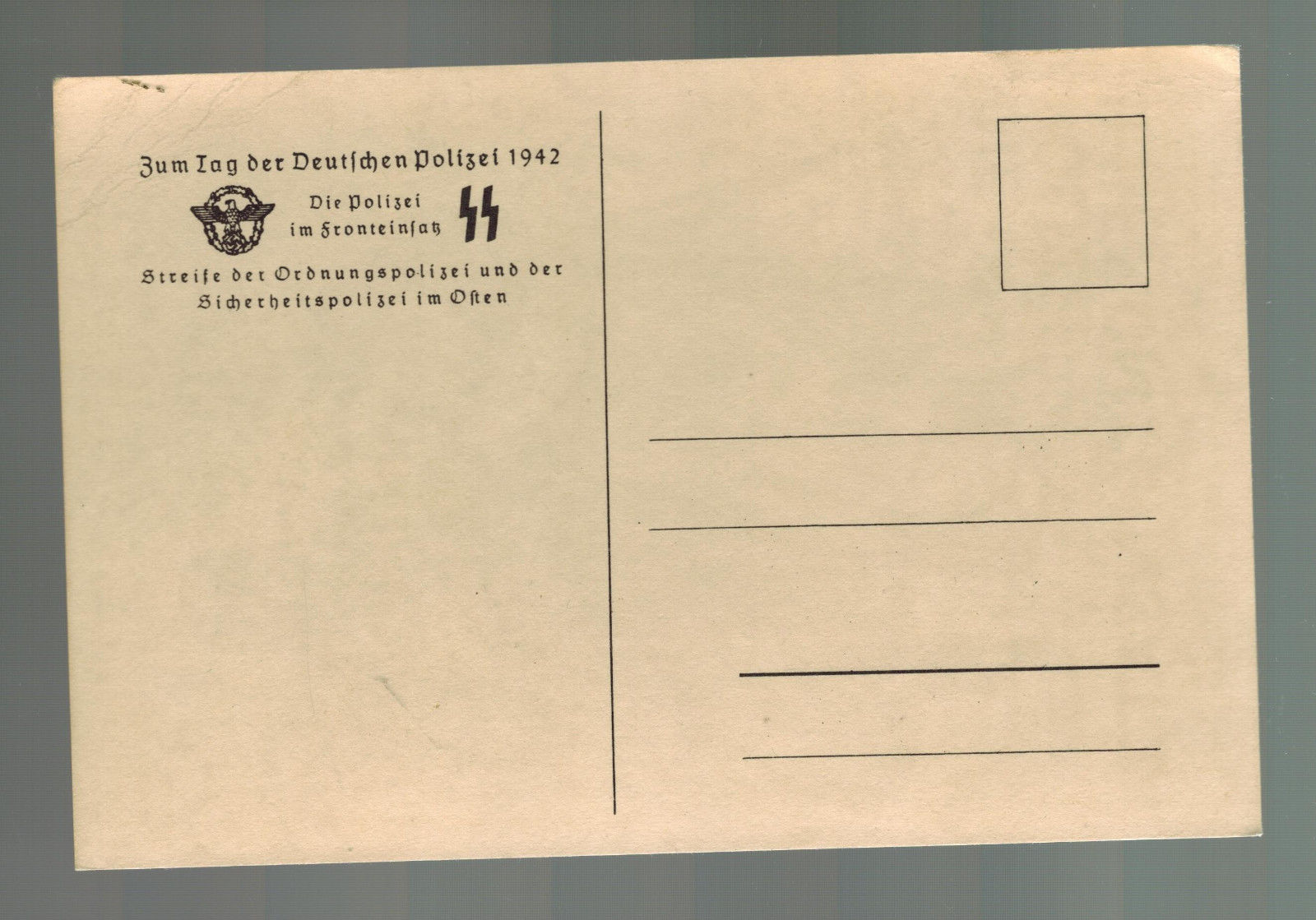 Mint WW 2 Germany Waffen SS Soldiers Border Order Police Postcard 1942 ...