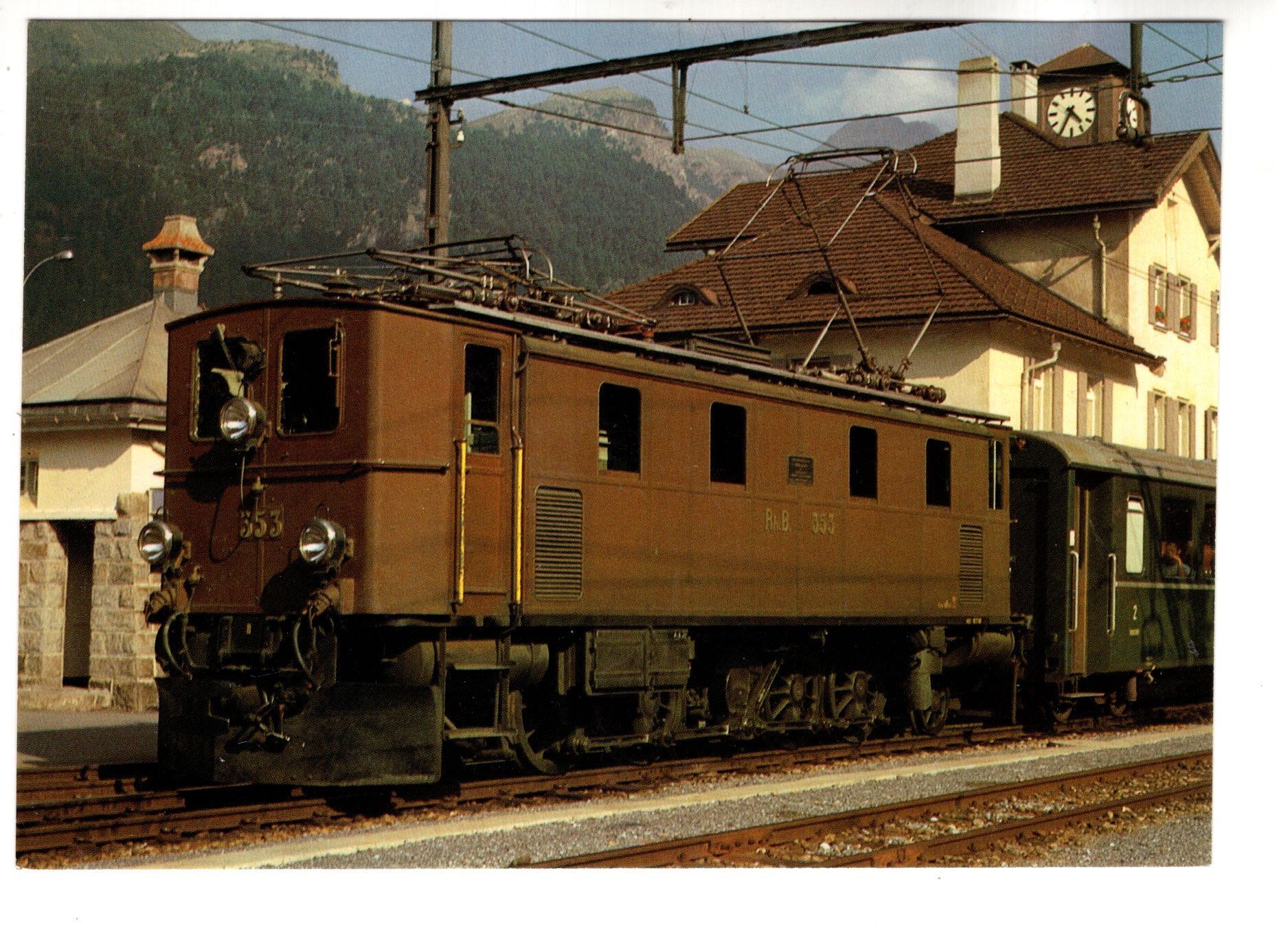 Rhatische Bahn Railway Train Electric Locomotive, Pontresina ...