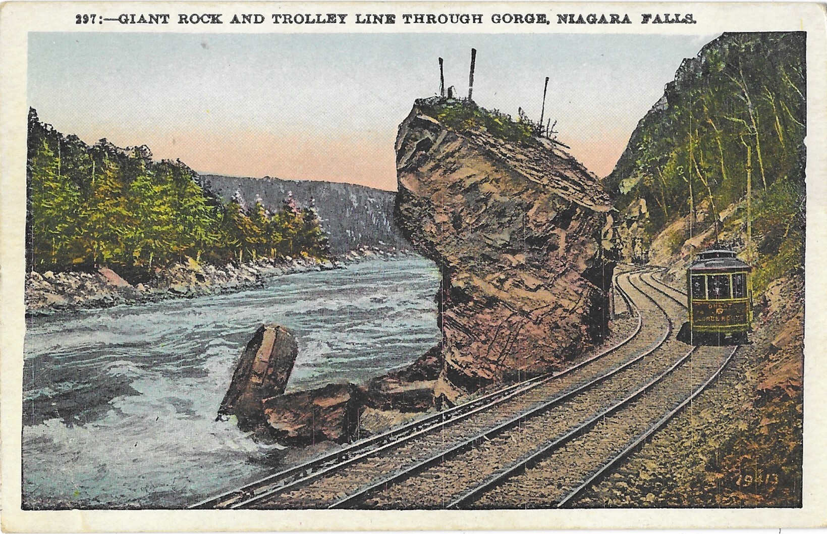 Giant Rock and Trolley Line Through the Gorge Niagara Falls New York ...