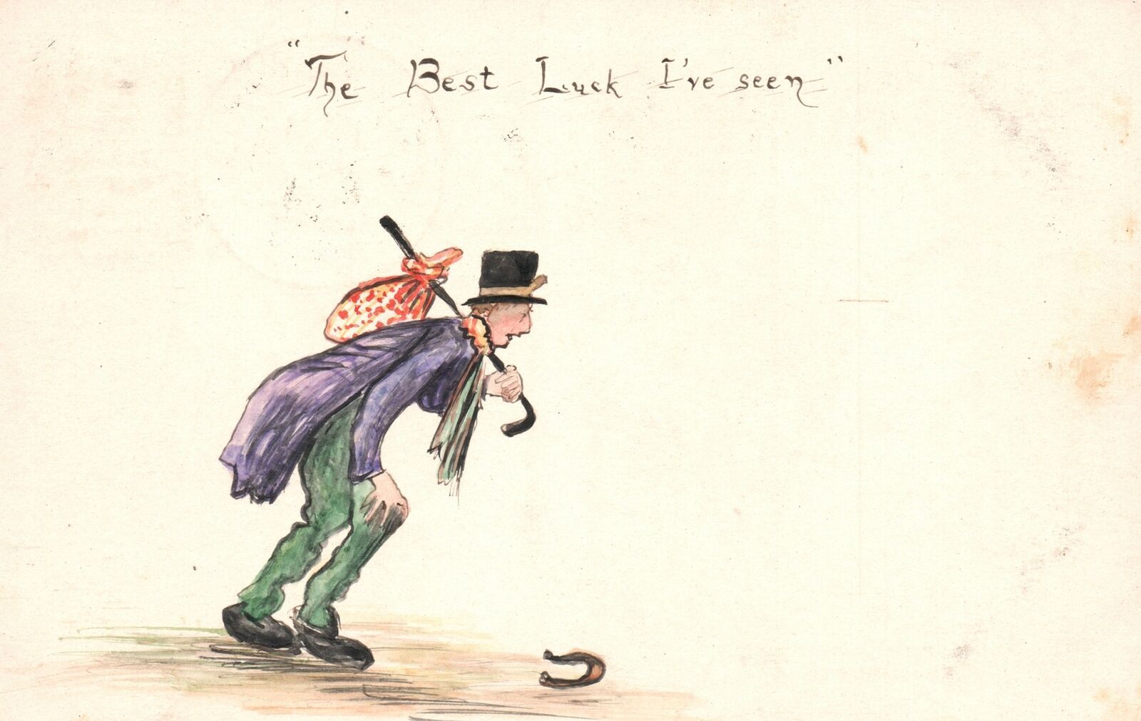 Vintage Postcard 1907 The Best Luck I've Seen Old Man Drawing Souvenir ...