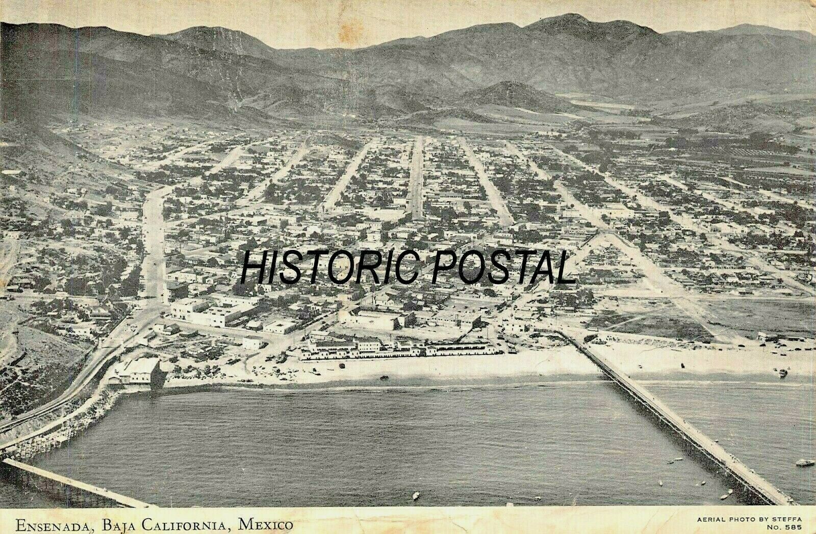 Ensenada Baja California Mexico~Aerial View 1951 Oversized Postcard ...
