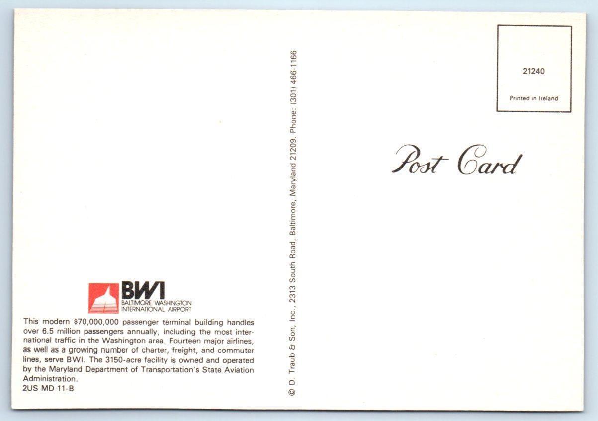 BALTIMORE WASHINGTON INTERNATIONAL AIRPORT ~ Terminal at Night 4"x6 ...