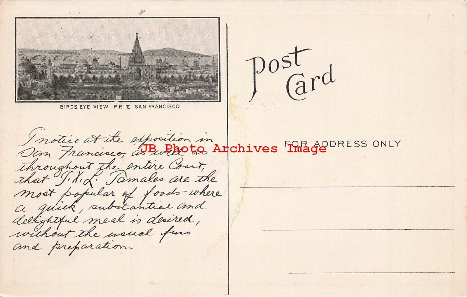 Pan Pacific Expo, PPIE, Advertising Postcard, Workman Packing,IXL ...