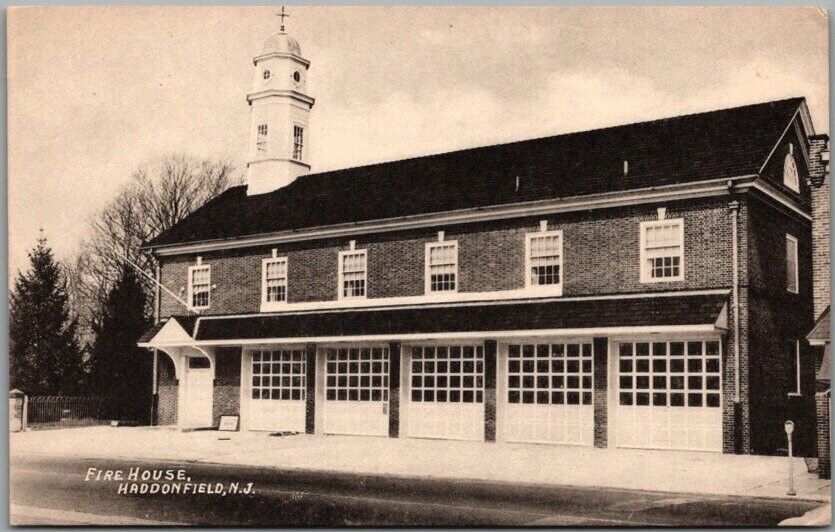 Haddonfield, New Jersey Postcard "FIRE HOUSE" Fire Station / Street ...