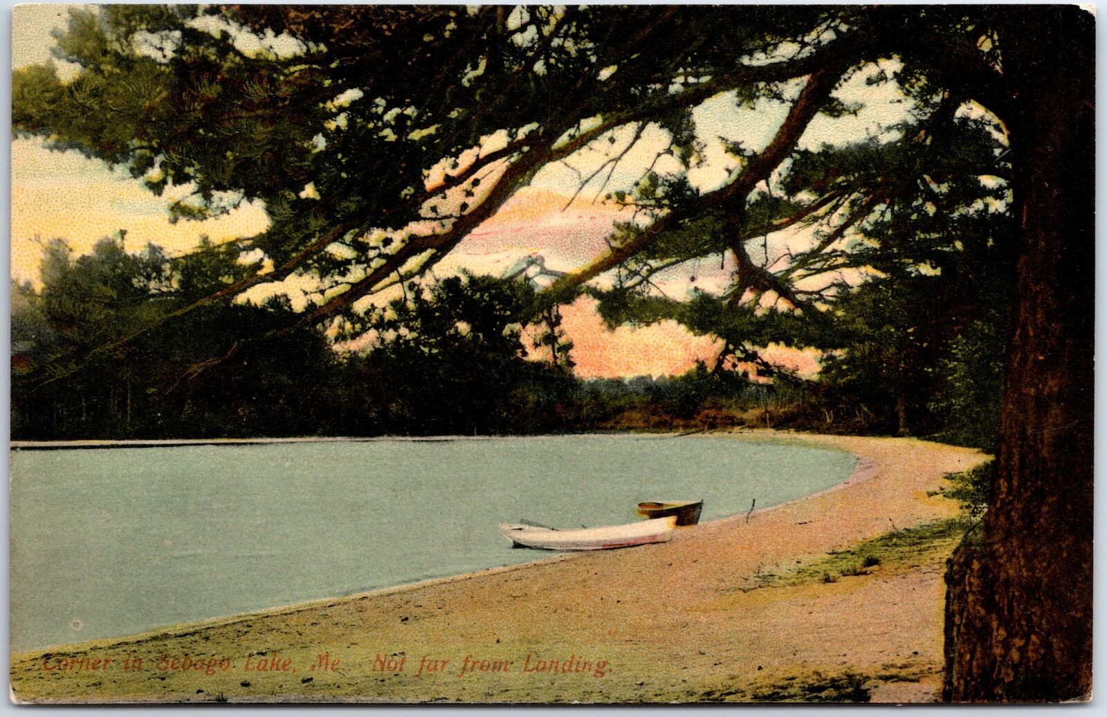 Vintage Postcard Scene at Sebago Lake Landing at Standish Maine Early ...