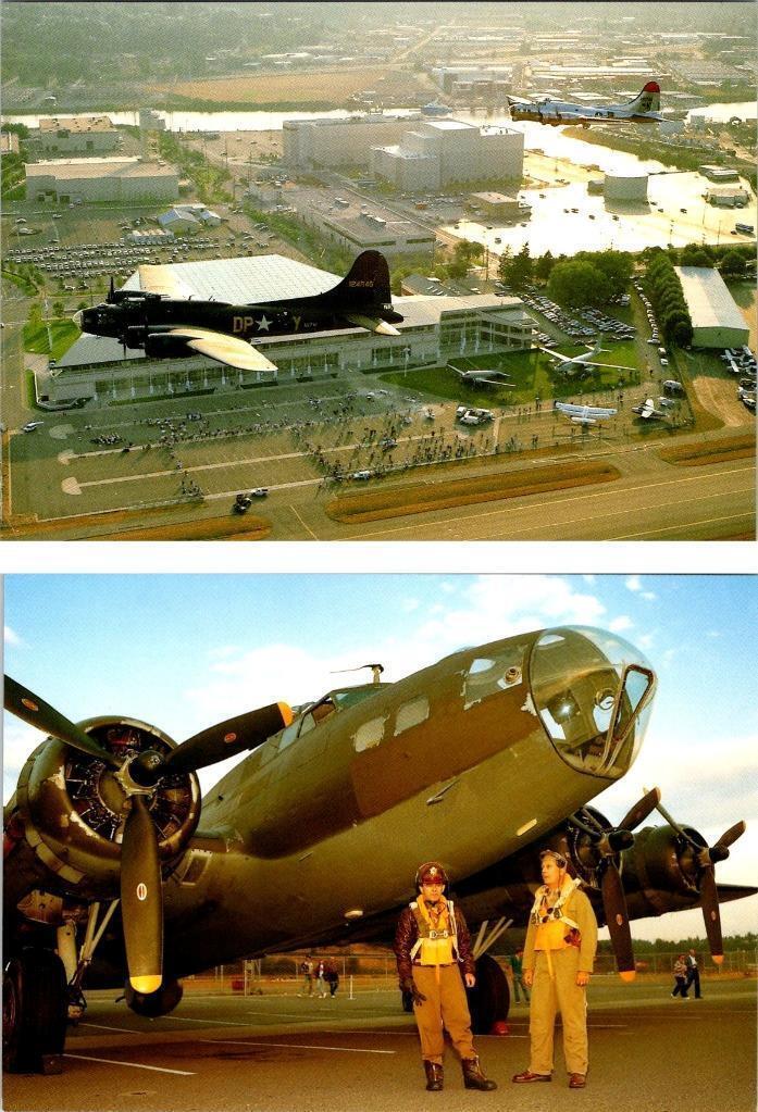 2~4X6 Postcards WA, Seattle MUSEUM OF FLIGHT B-17 Bombers~WWII Pilot ...