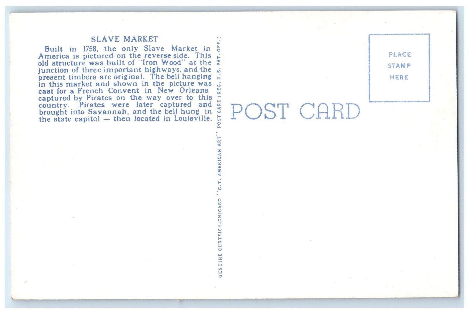 c1920 Old Slave Market Built 1758 Building Tower Louisville Georgia GA ...