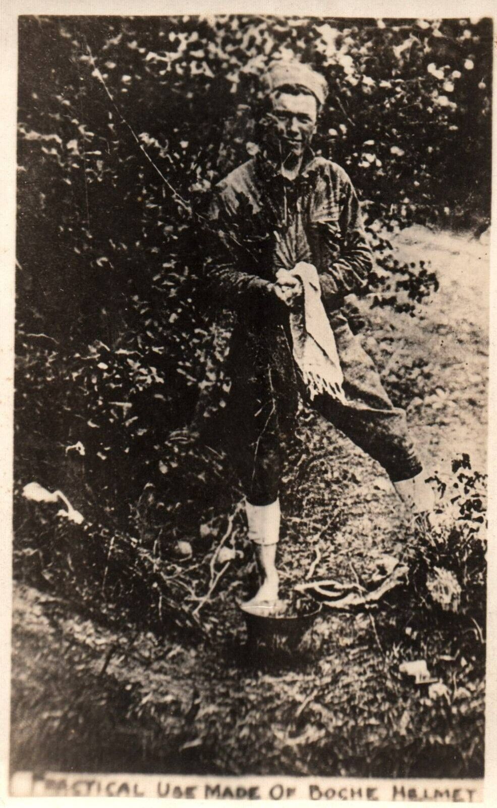 WWI World War Great War RPPC Postcard c.1914 Soldier Washing German ...