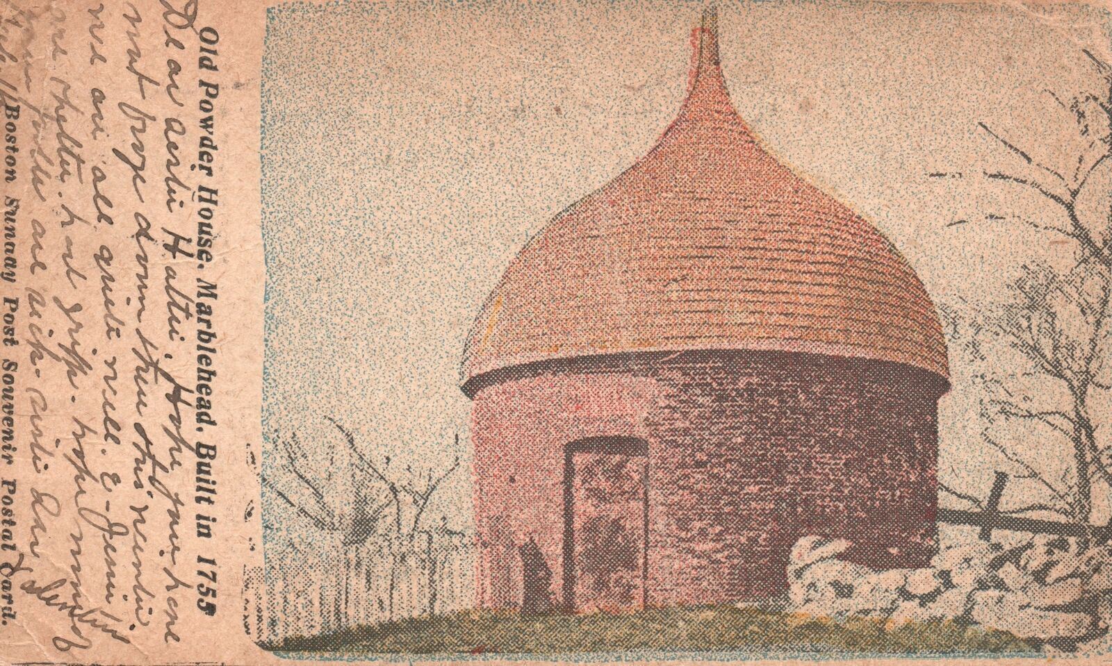Vintage Postcard 1905 View of Old Powder House Marblehead Massachusetts ...