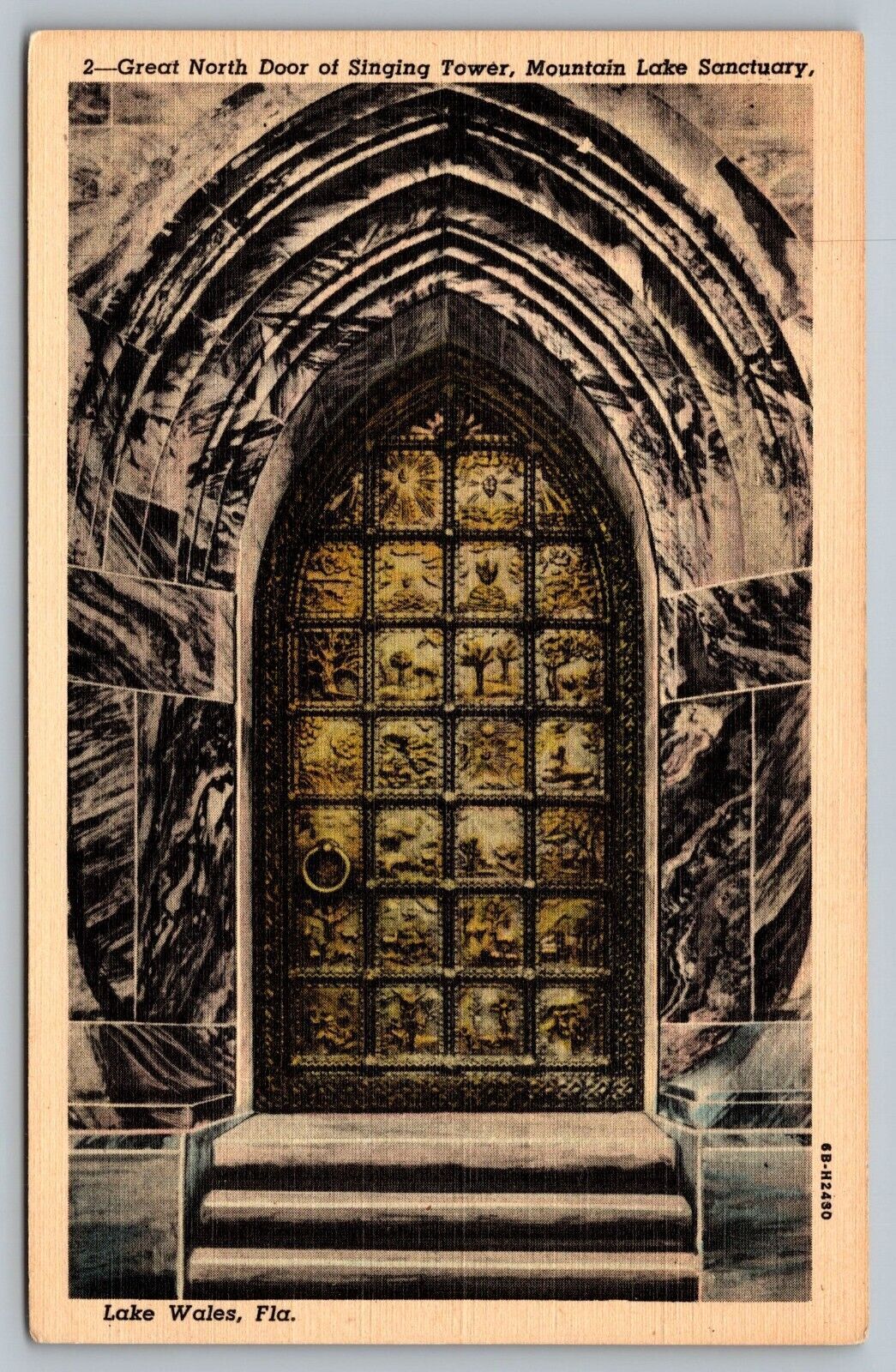Postcard Great North Door Singing Tower Mountain Lake Sanctuary Florida ...