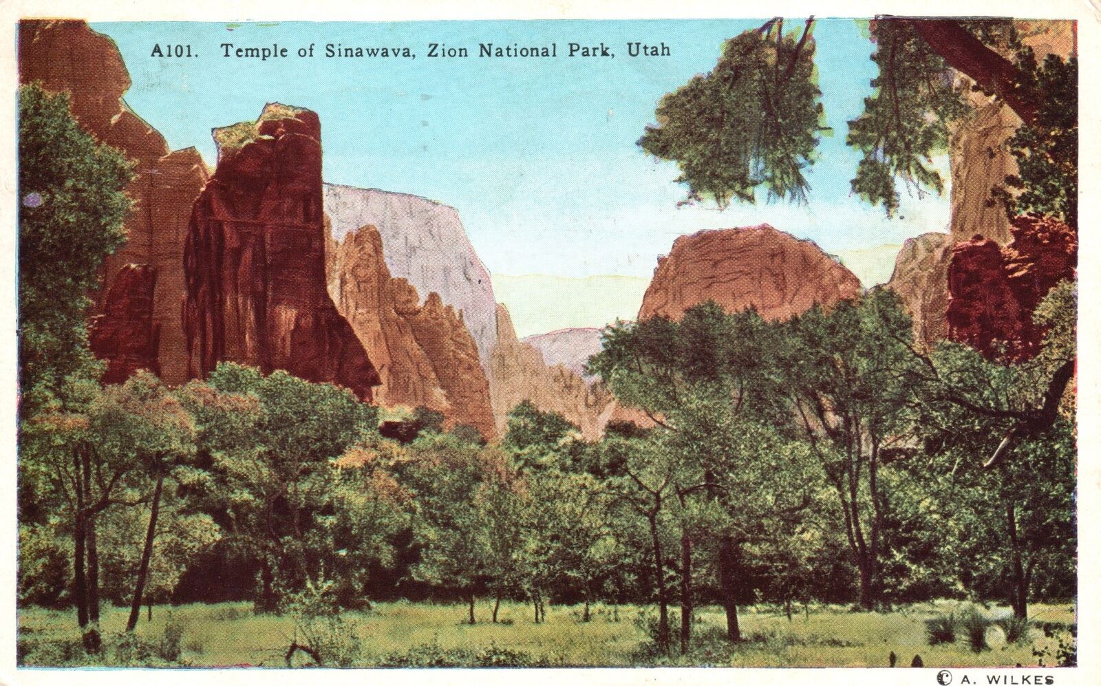 Vintage Postcard 1944 Temple of Sinawava Zion National Park Utah ...