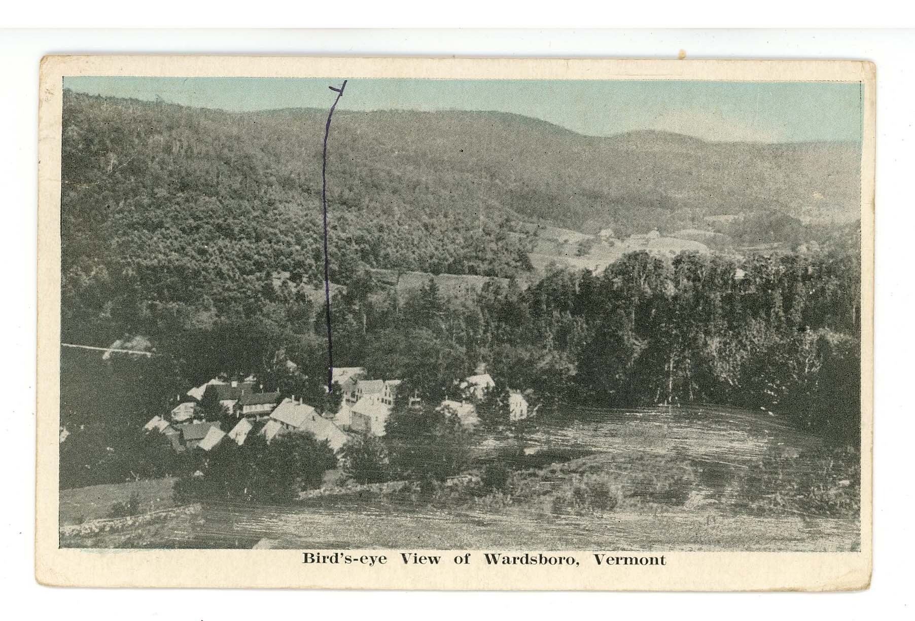 VT - Wardsboro. Bird's Eye View (stray ink line on front) | United ...