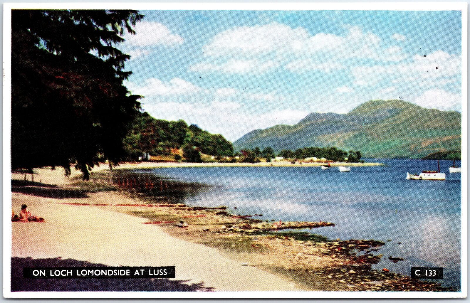 Vintage Postcard View of Loch Lomonside at Luss Scotland United Kingdom ...