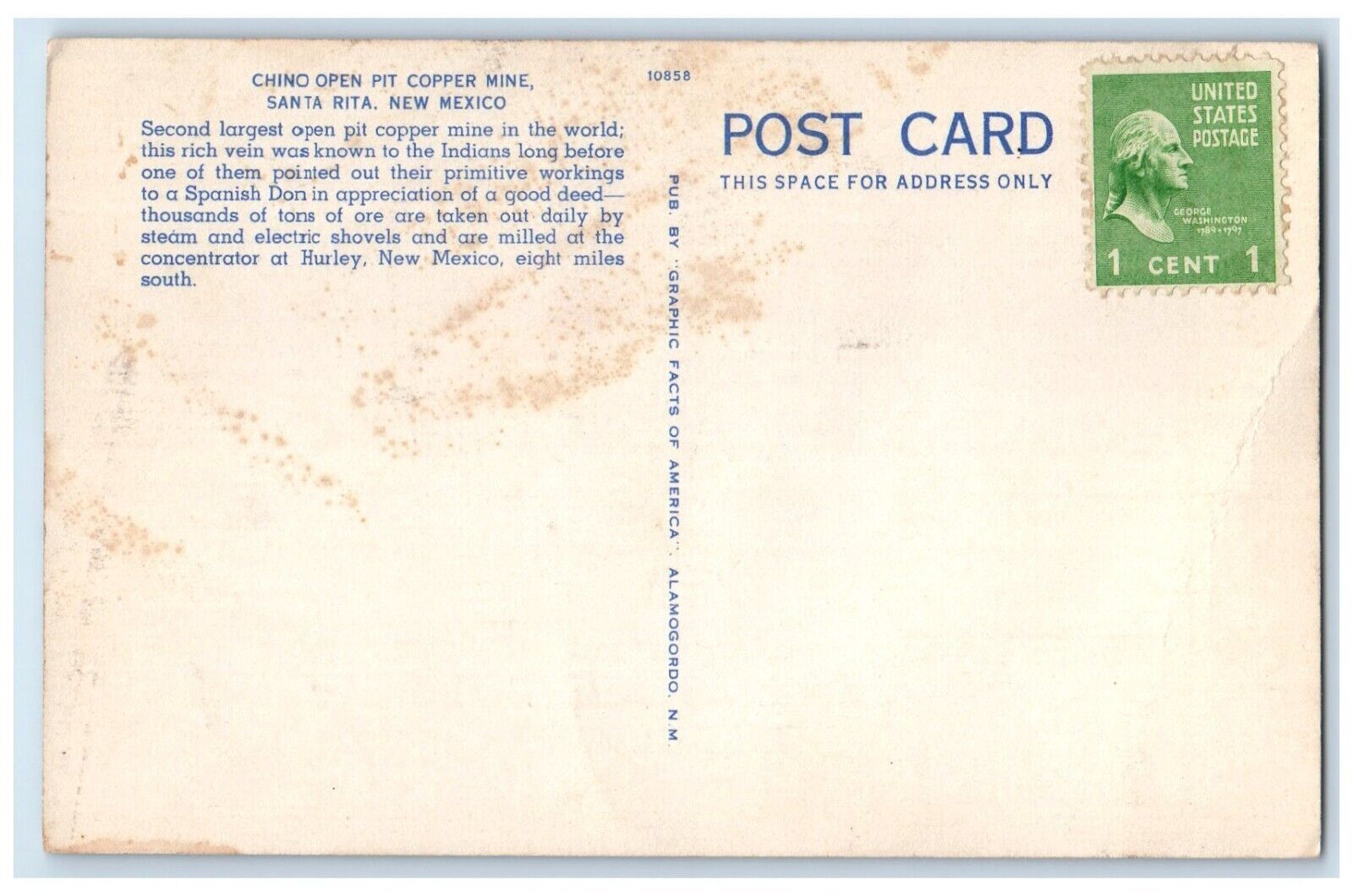 1940 Birds Eye View Chino Open Pit Copper Mine Santa Rita New Mexico NM ...