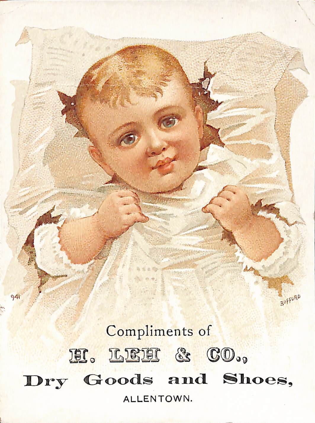 1880s Adorable Baby H Leh Dry Good And Shoes Allentown PA P34 ...