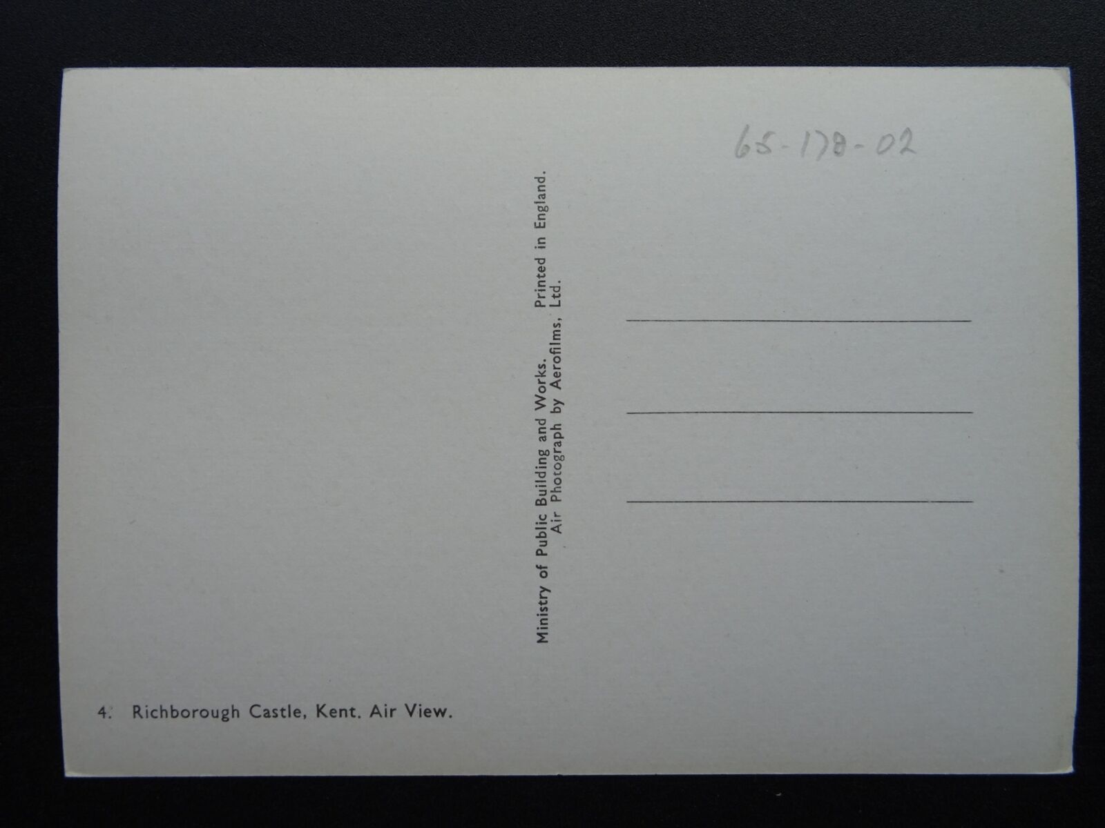 Kent RICHBOROUGH CASTLE Aerial View c1960s RP Postcard by MoB&W ...