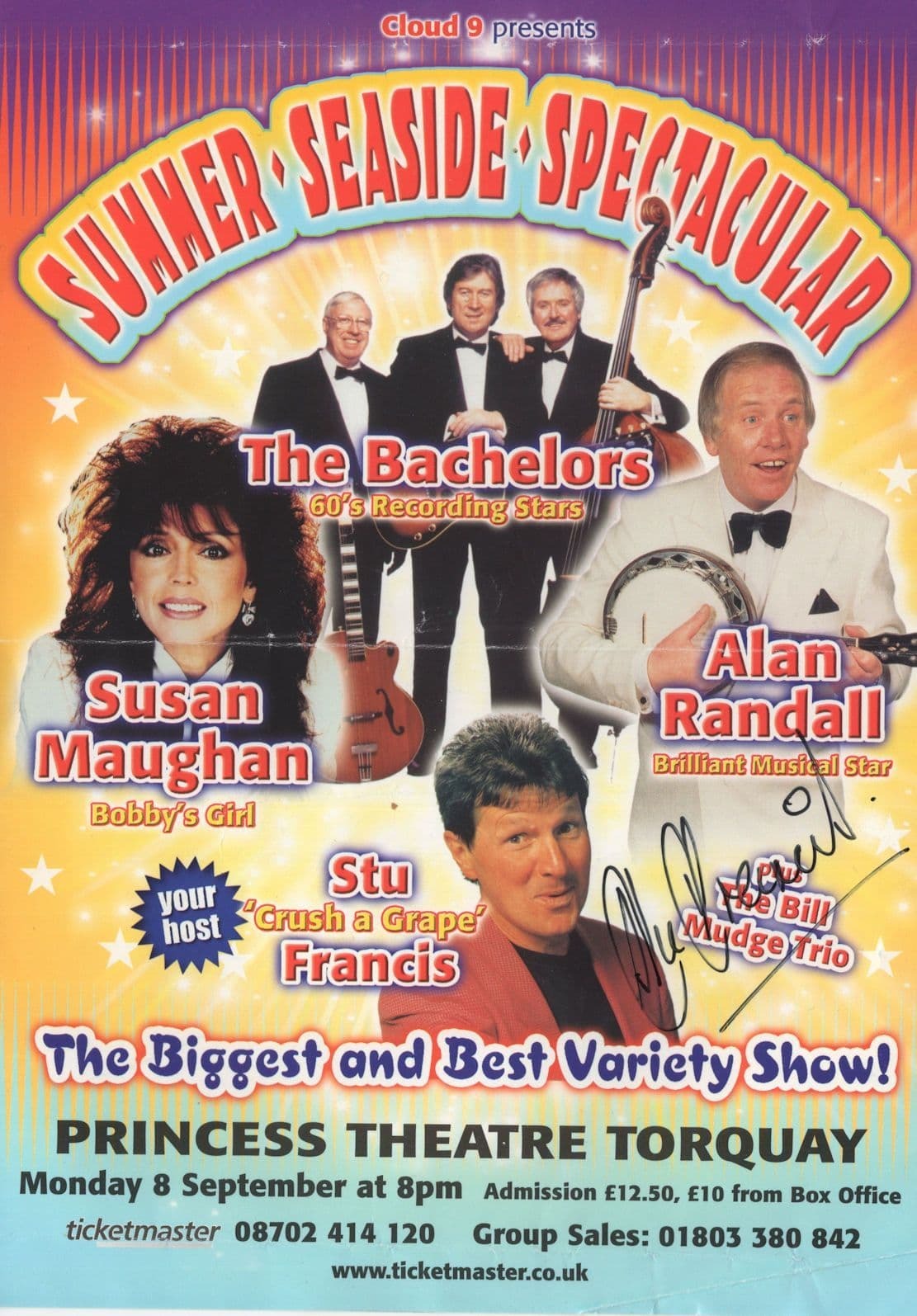 Stu Francis Comedian Hand Signed Folded Theatre Flyer | Topics ...