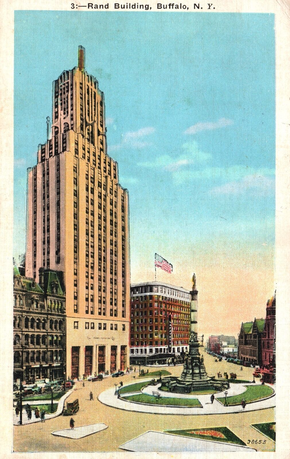 Vintage Postcard 1942 View Of Rand Building Park Landmark Buffalo New ...