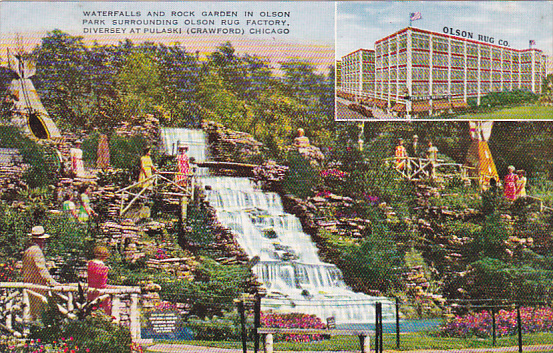 Waterfalls and Rock Garden In Olson Park Surrounding Olson Rug Company ...