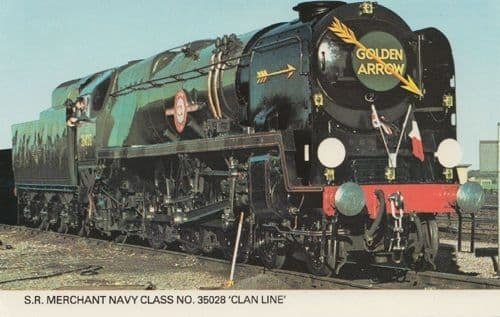 SS Merchant Navy Class 25038 Clan Line Train Postcard | Topics ...