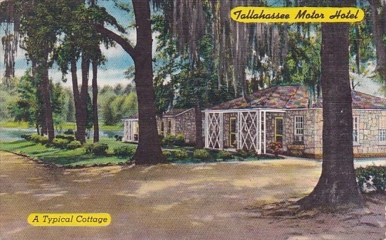 Florida Tallahassee Motor Hotel A Typical Cottage 1954 | United States ...