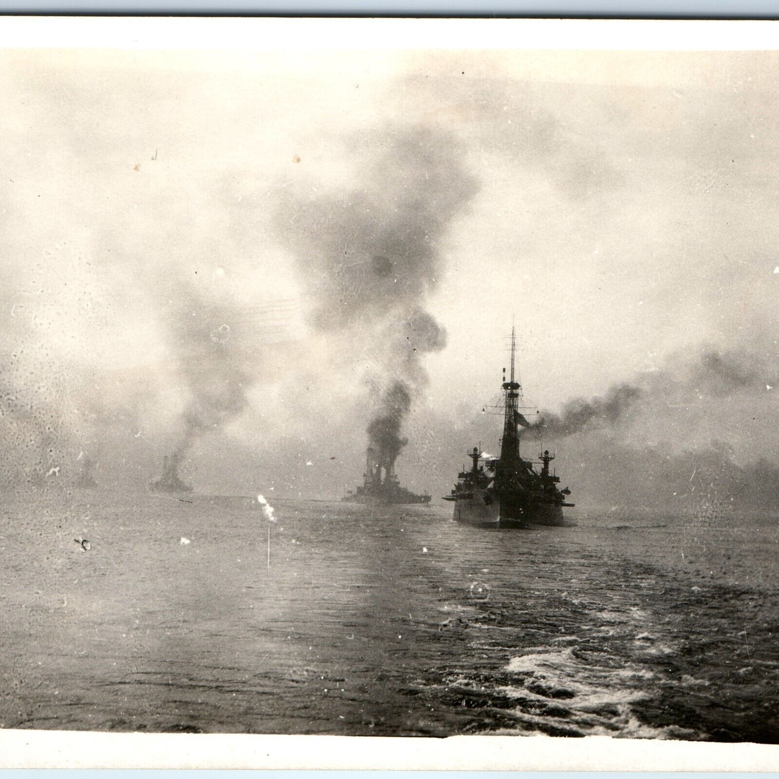 Stunning c1910s Navy Battleship Fleet RPPC Naval Steam Ships Real Photo ...