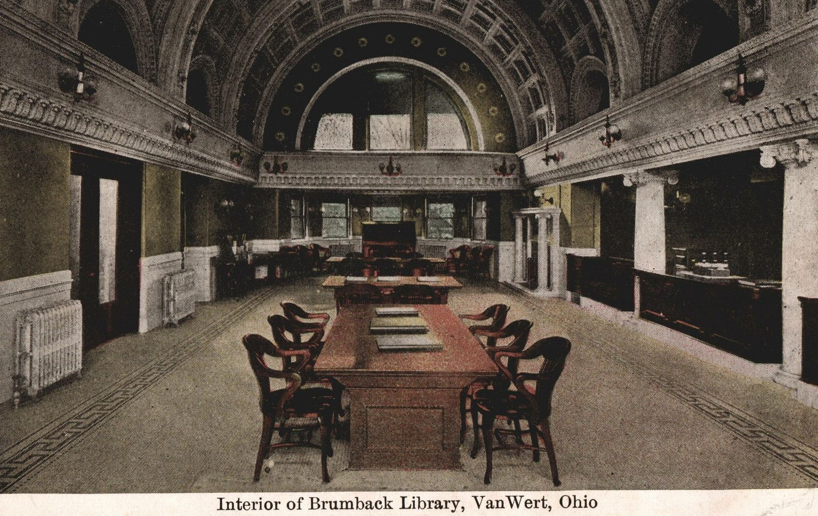 Vintage Postcard Interior of the Brumback Library at Vanwert Ohio ...