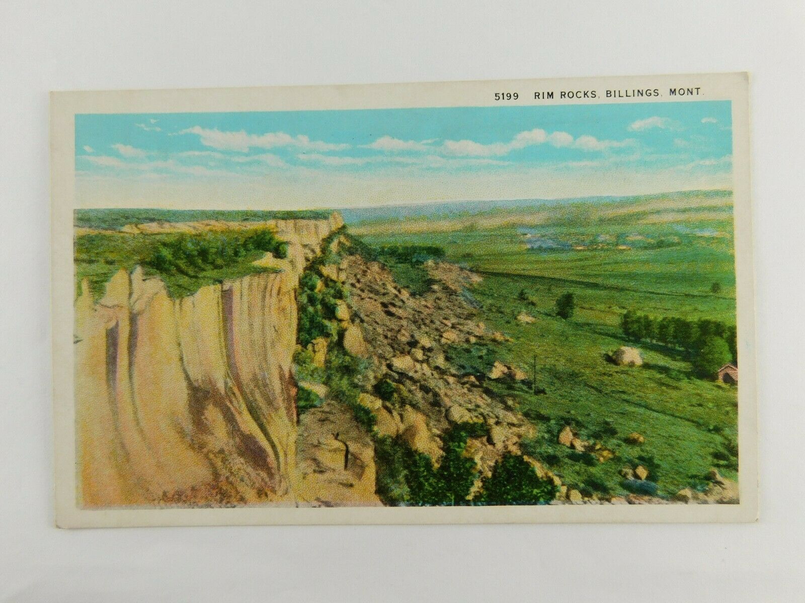 Rim Rocks Billings Montana Country Side View White Border Vintage ...
