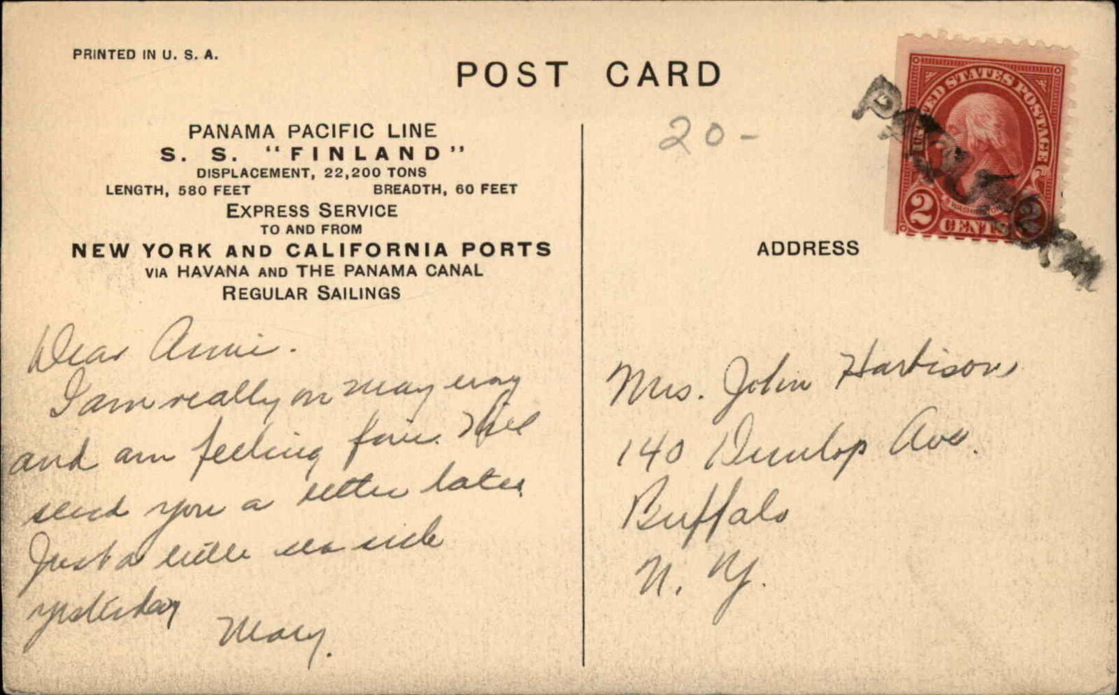 Steamship Ship SS FINLAND Leaving New York Harbor Postcard | Europe - Finland, Postcard ...