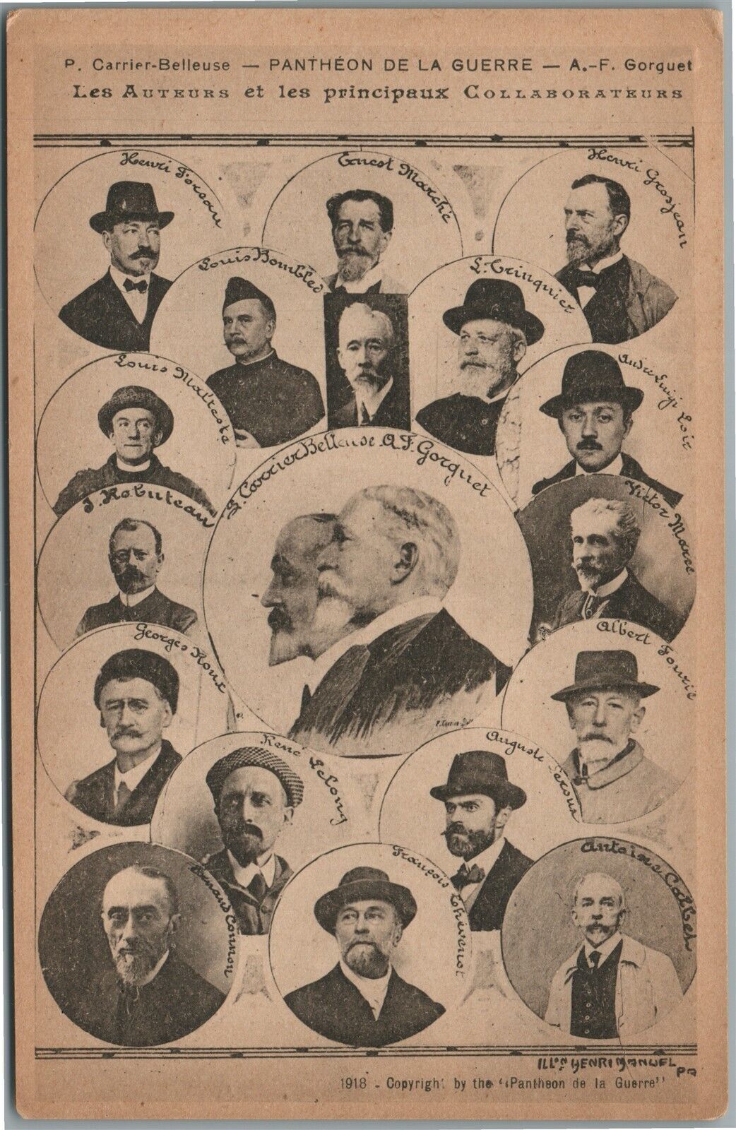 French WWI ERA Leaders Antique Postcard Auteurs ET LES Principaux ...