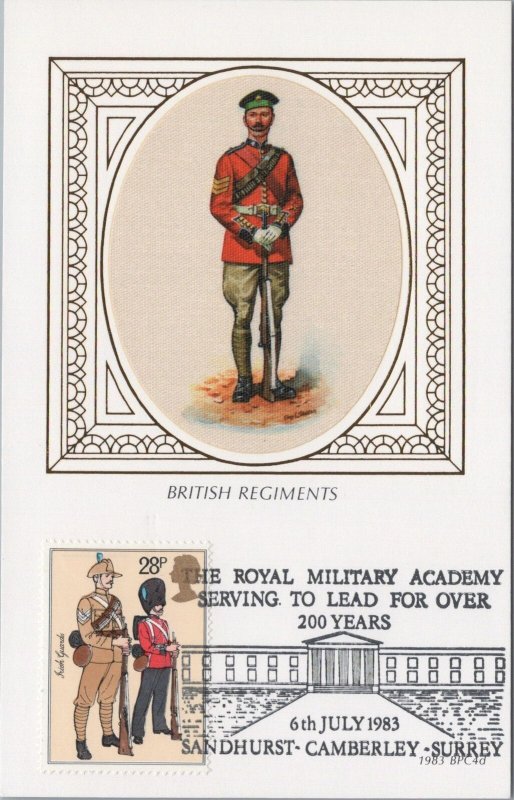 Military Postcard - British Army Regiments, The Royal Military Academy ...